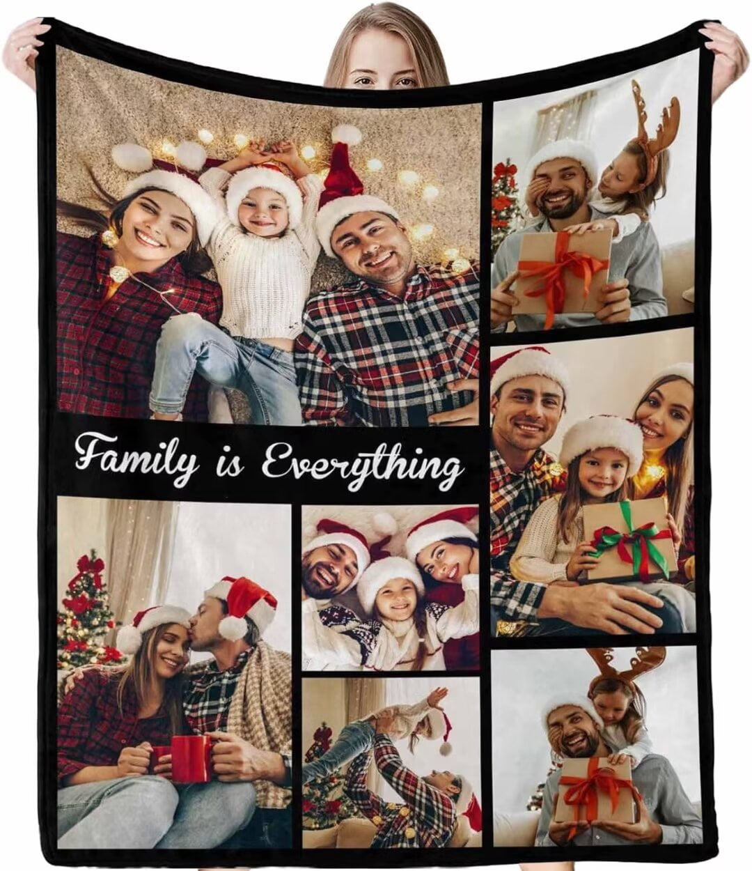 AISENIN Custom Family Photos Blanket for Family Personalized Family ...