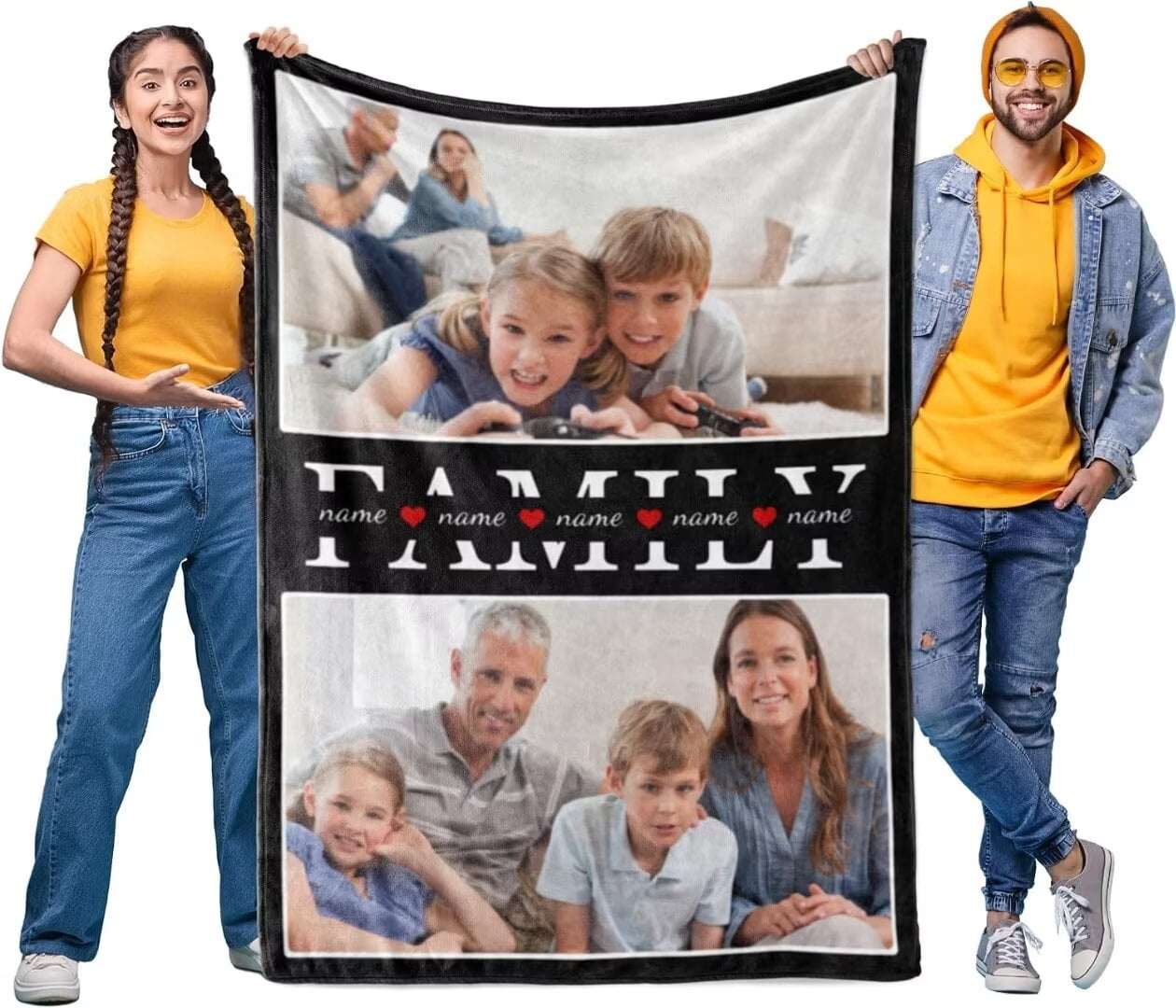 AISENIN Customizable Photo Blanket Customized Blankets with Picture ...