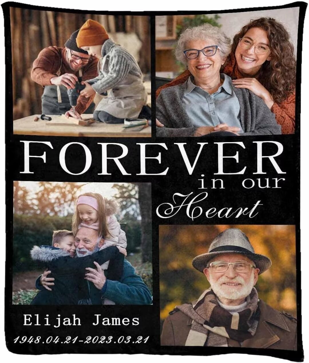 AISENIN Customize Remembrance Blanket Personalized Forever in Our Heart ...