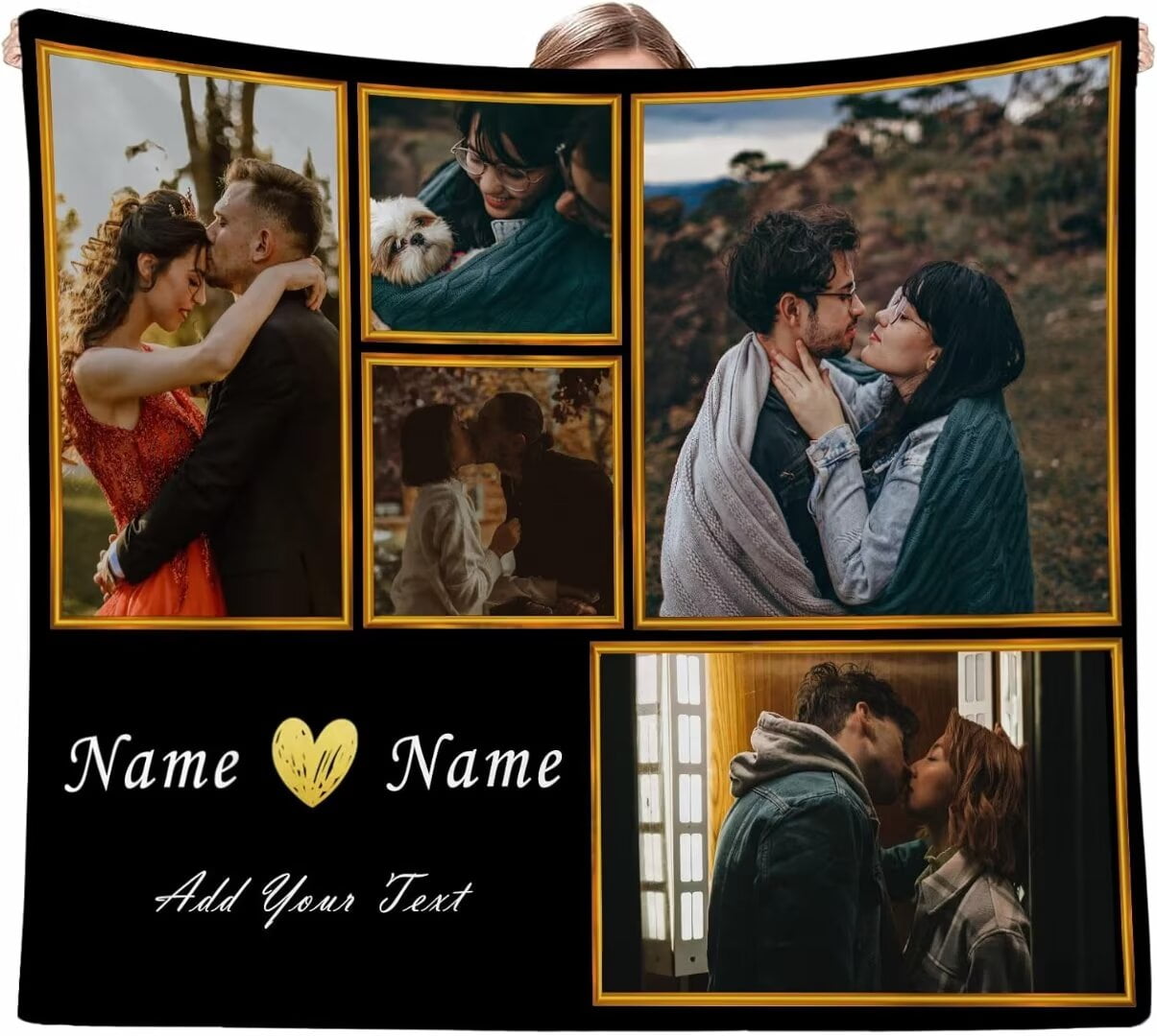 AISENIN Customized Blanket with Photo Personalized BFF Blankets with ...