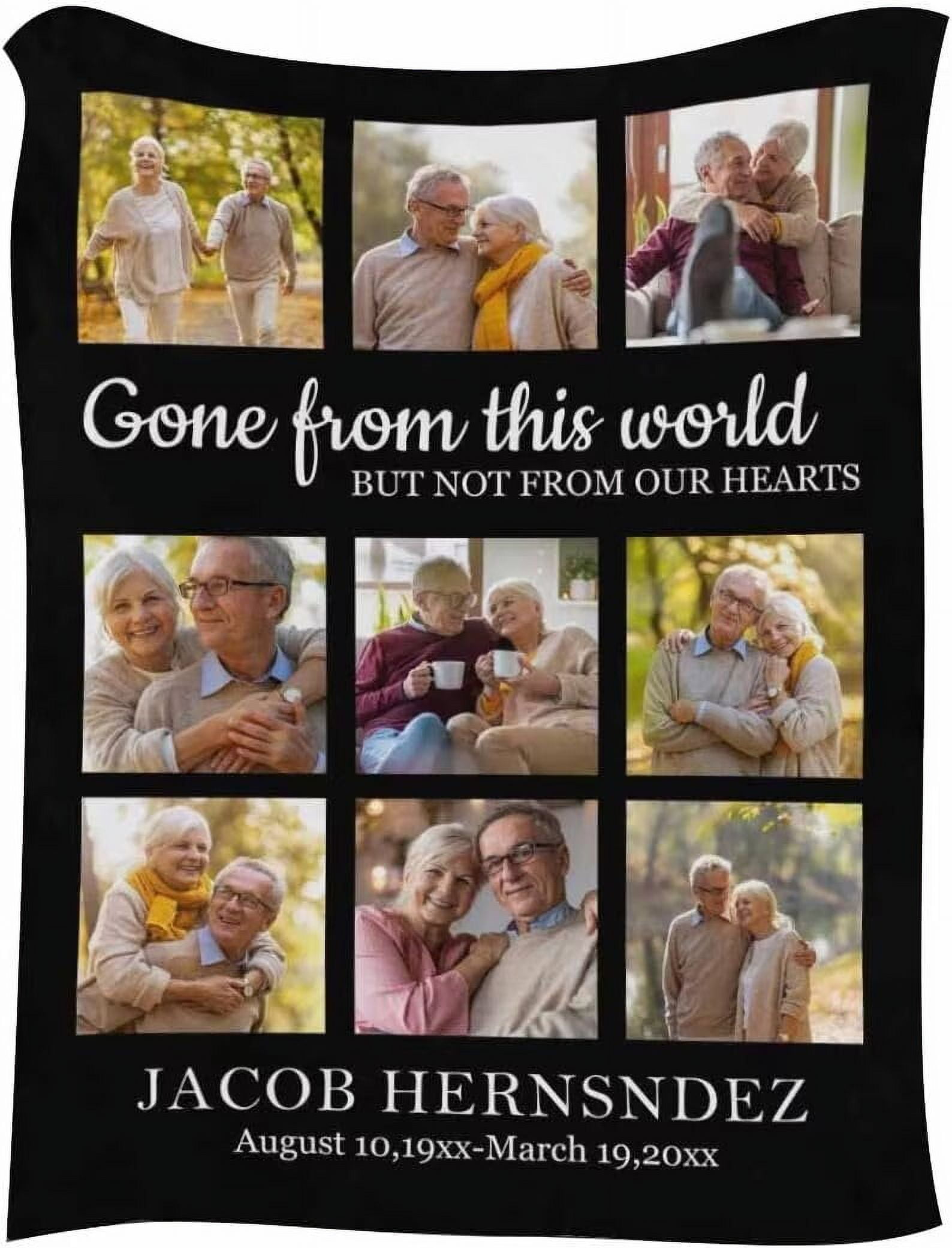AISENIN Customized Memorial Photo Blanket Custom Memory Blanket with ...