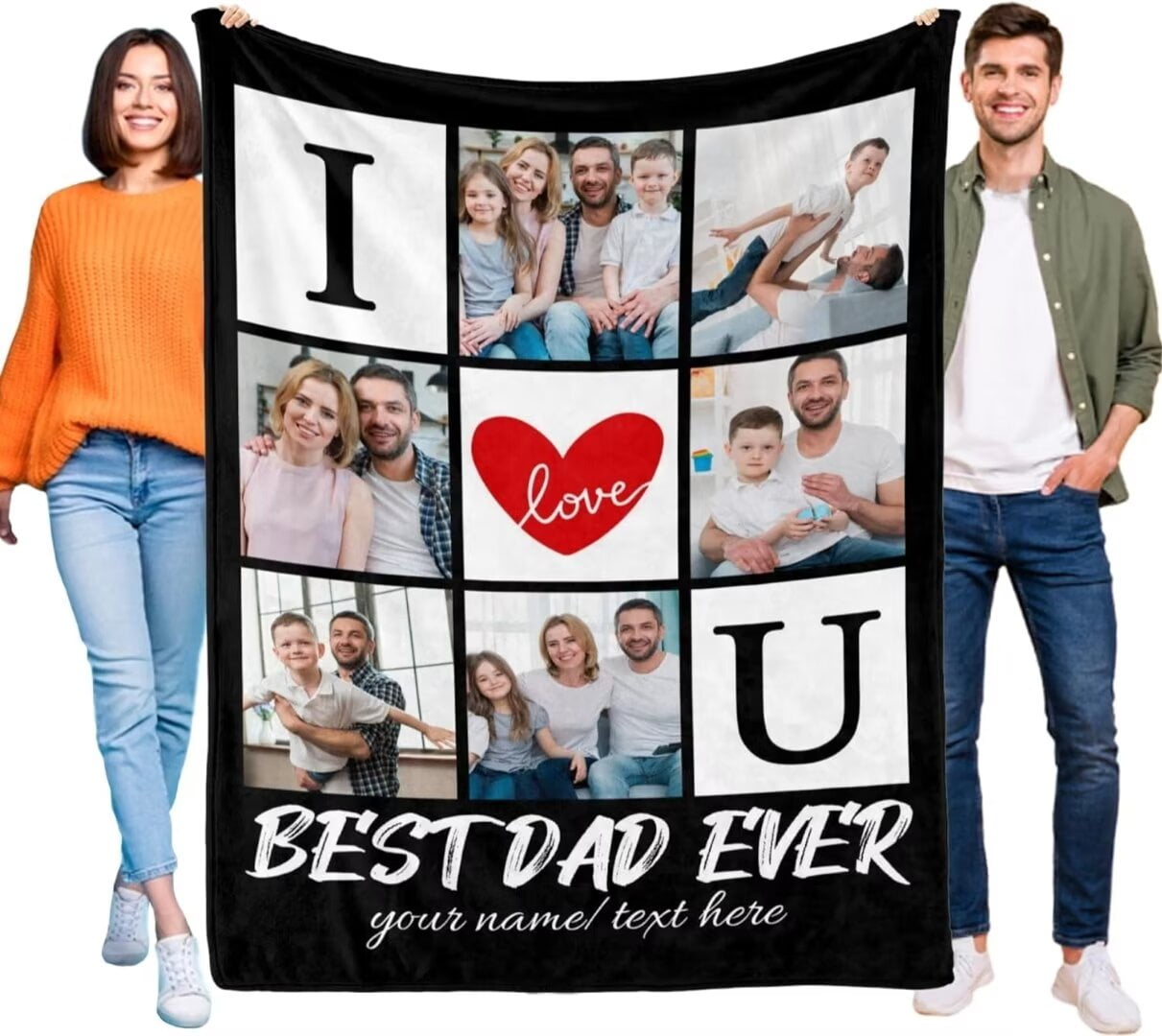 AISENIN Dad Blanket Personalized Gifts Custom Blanket with Photos Best ...