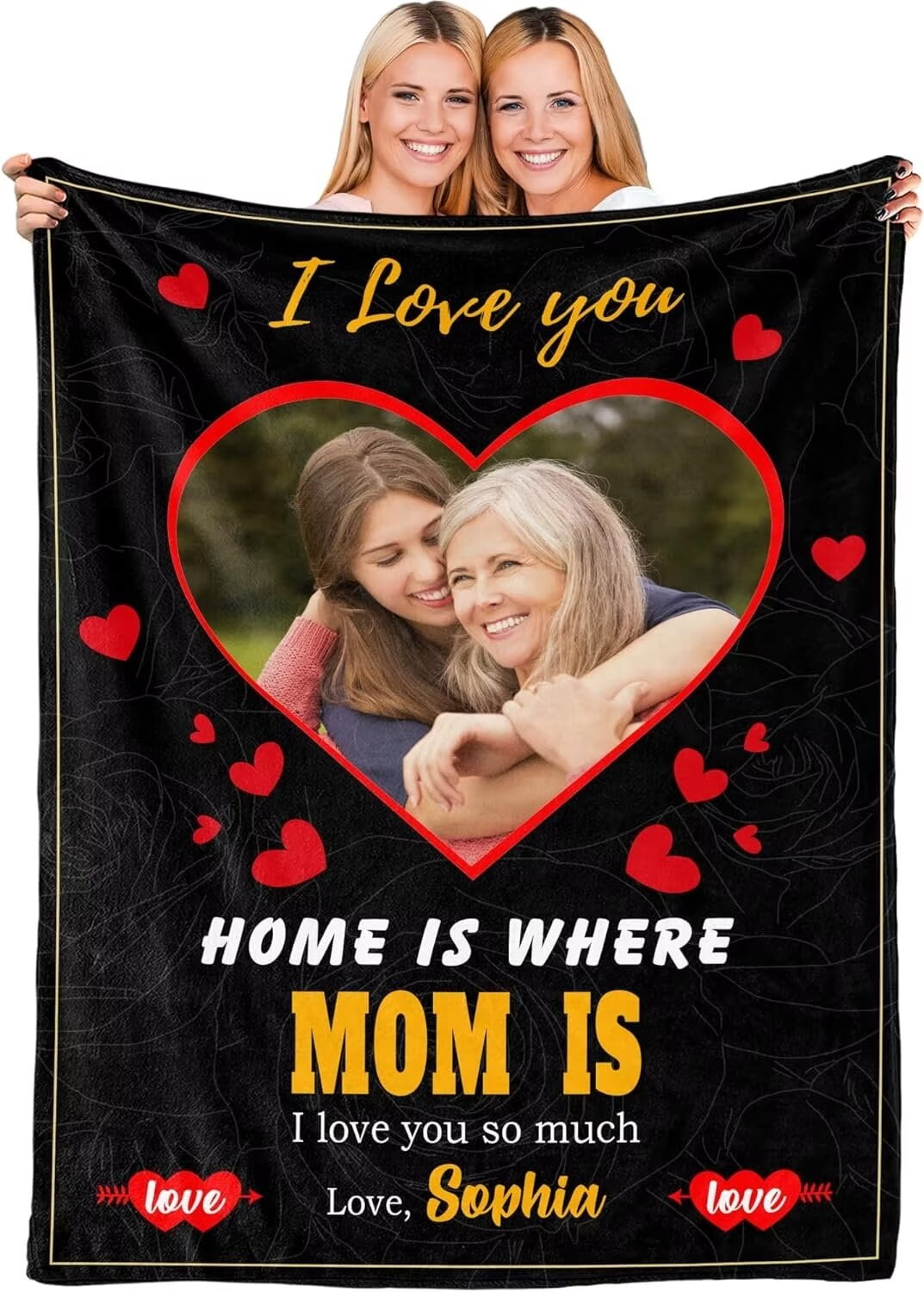 AISENIN Mothers Day Custom Gifts Personalized Blanket with Photo ...