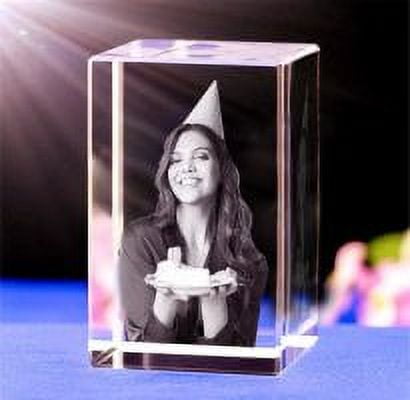 AISENIN Personalized 3D Engraved Crystal Photo Custom 3D Photo Crystal ...