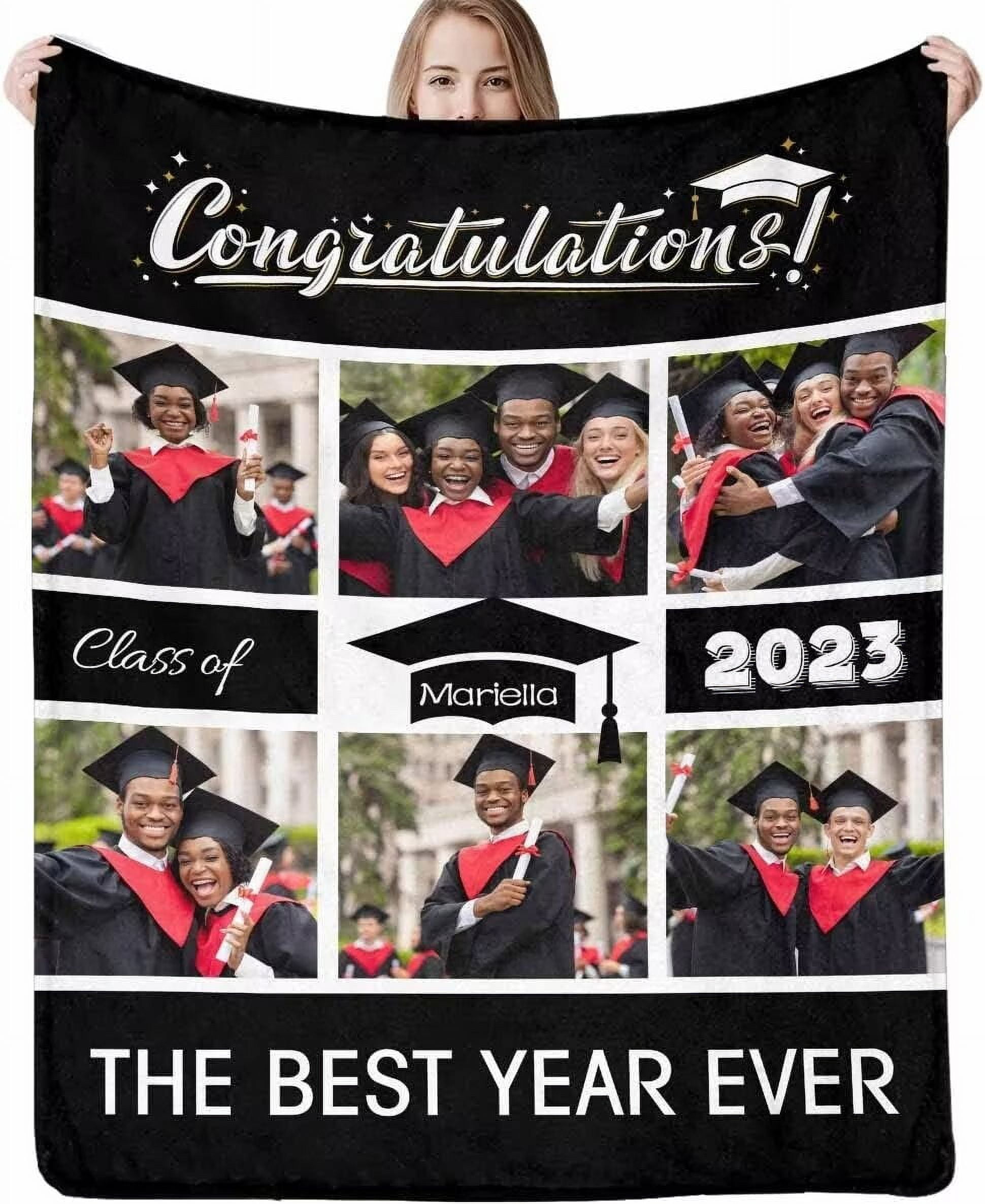 AISENIN Personalized Graduation Blanket 2023 Custom Photo Text Class of ...