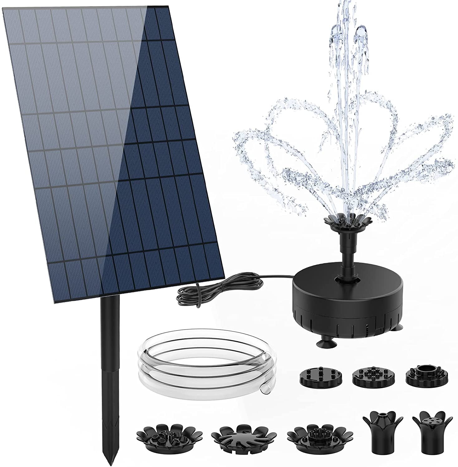 AISITIN 10W Solar Fountain Pump, DIY Water Feature Kit, Solar Powered ...