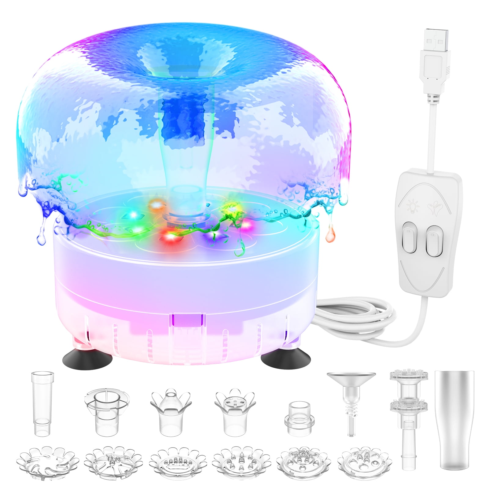 AISITIN 2.5W Fountain Pump with LED Lights - DIY Water Pump Kit ...