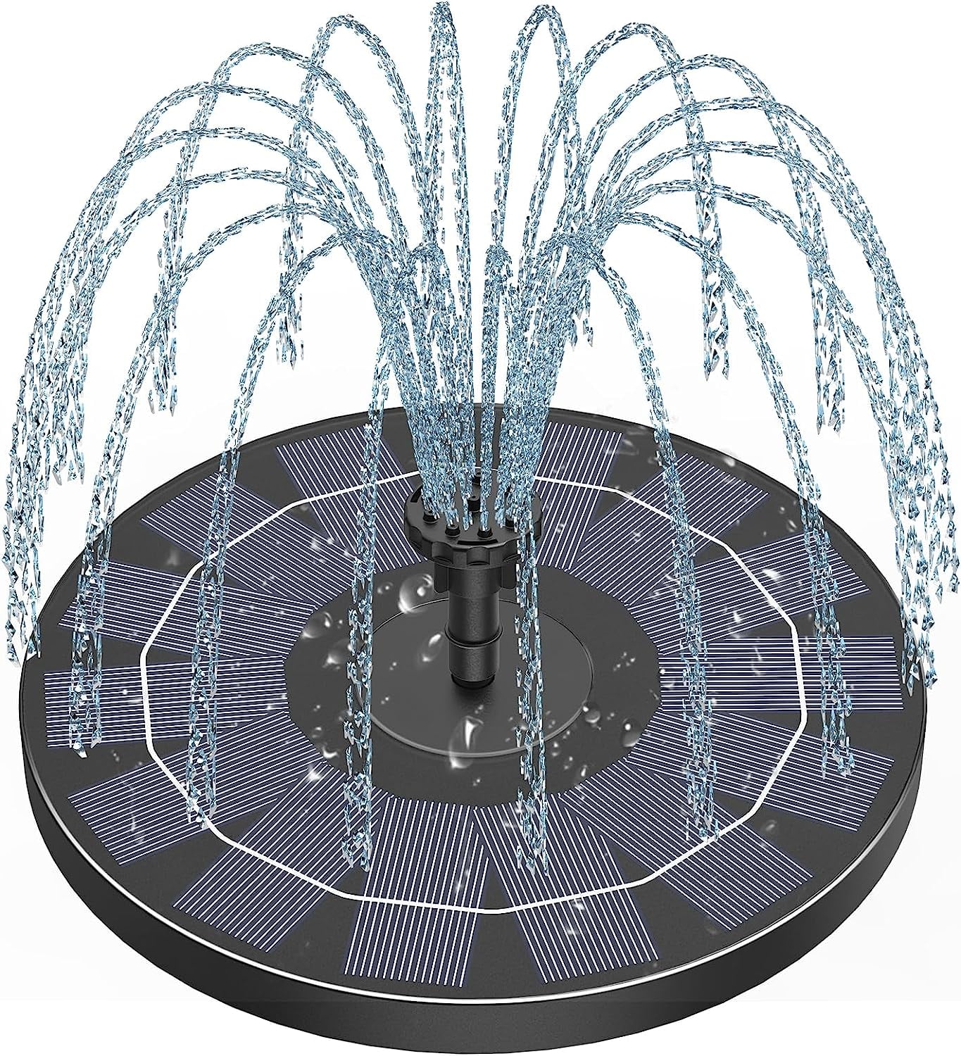 AISITIN 2023 Solar Fountain Pump, 2.5W, 6 Nozzles, for Bird Bath ...