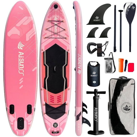 AISUNSS 11 FT Inflatable Stand Up Paddle Board, Complete SUP ...