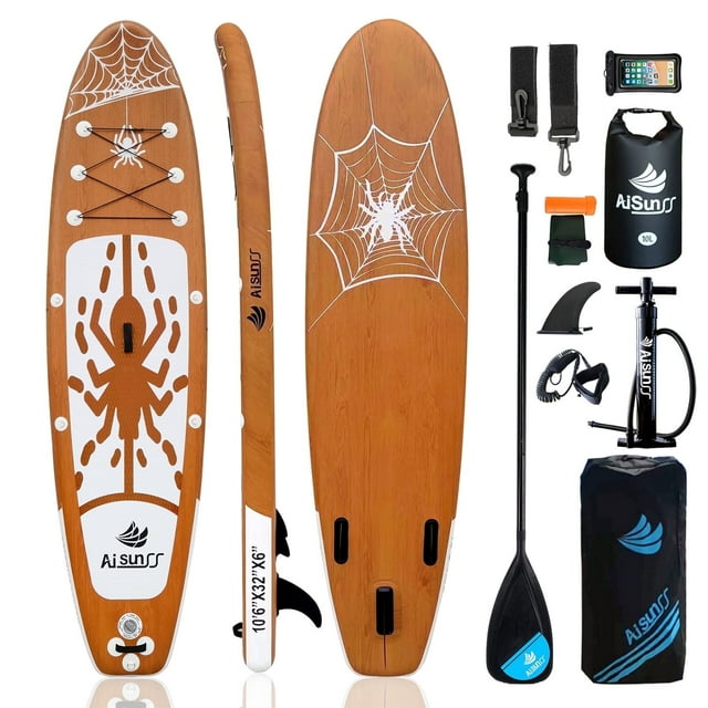 AISUNSS Wide Adults Stand Up Inflatable Paddle Board 10.6ft with ...