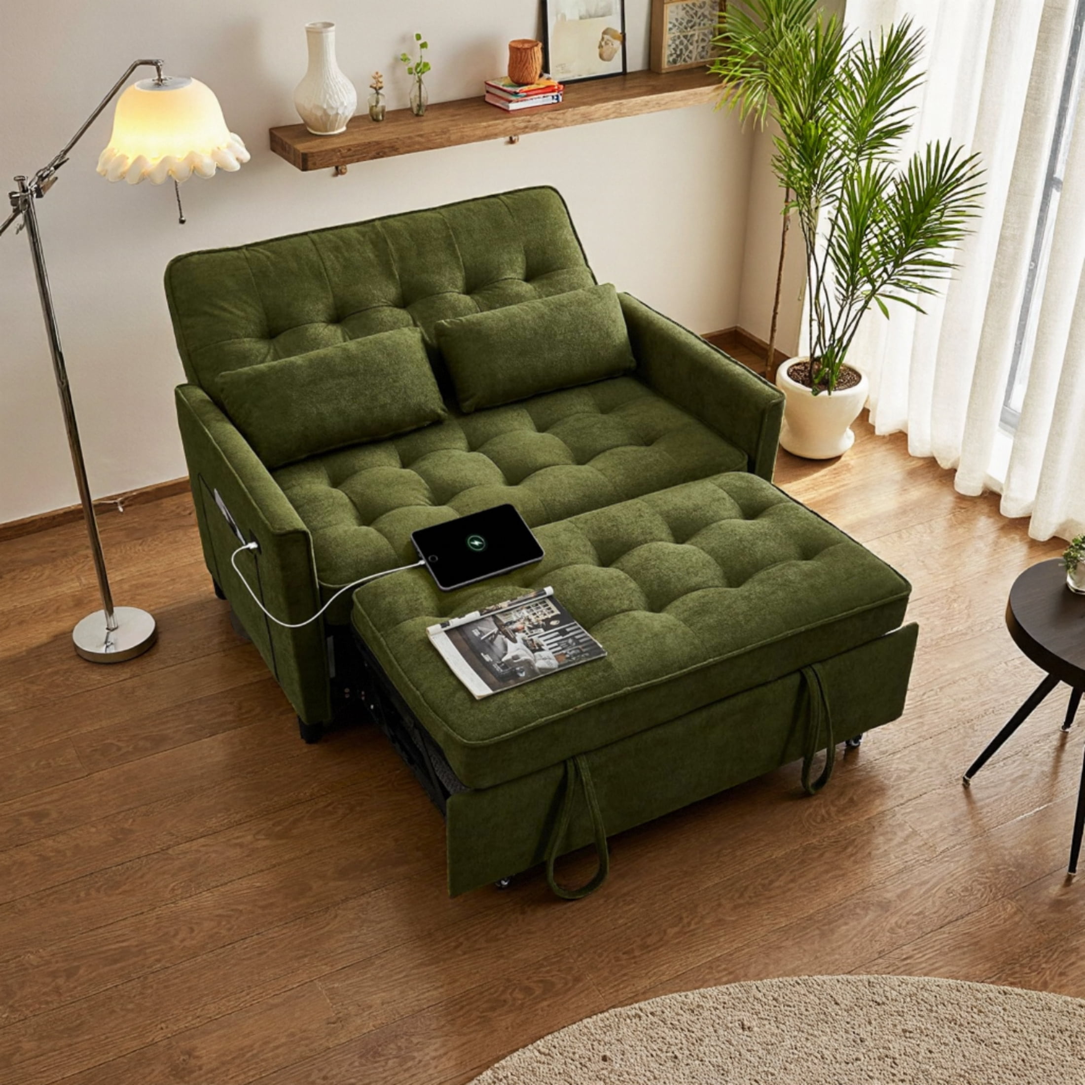 AISWORD 53" 3 in 1 Convertible Sleeper Sofa Bed, Pull Out Loveseat with ...