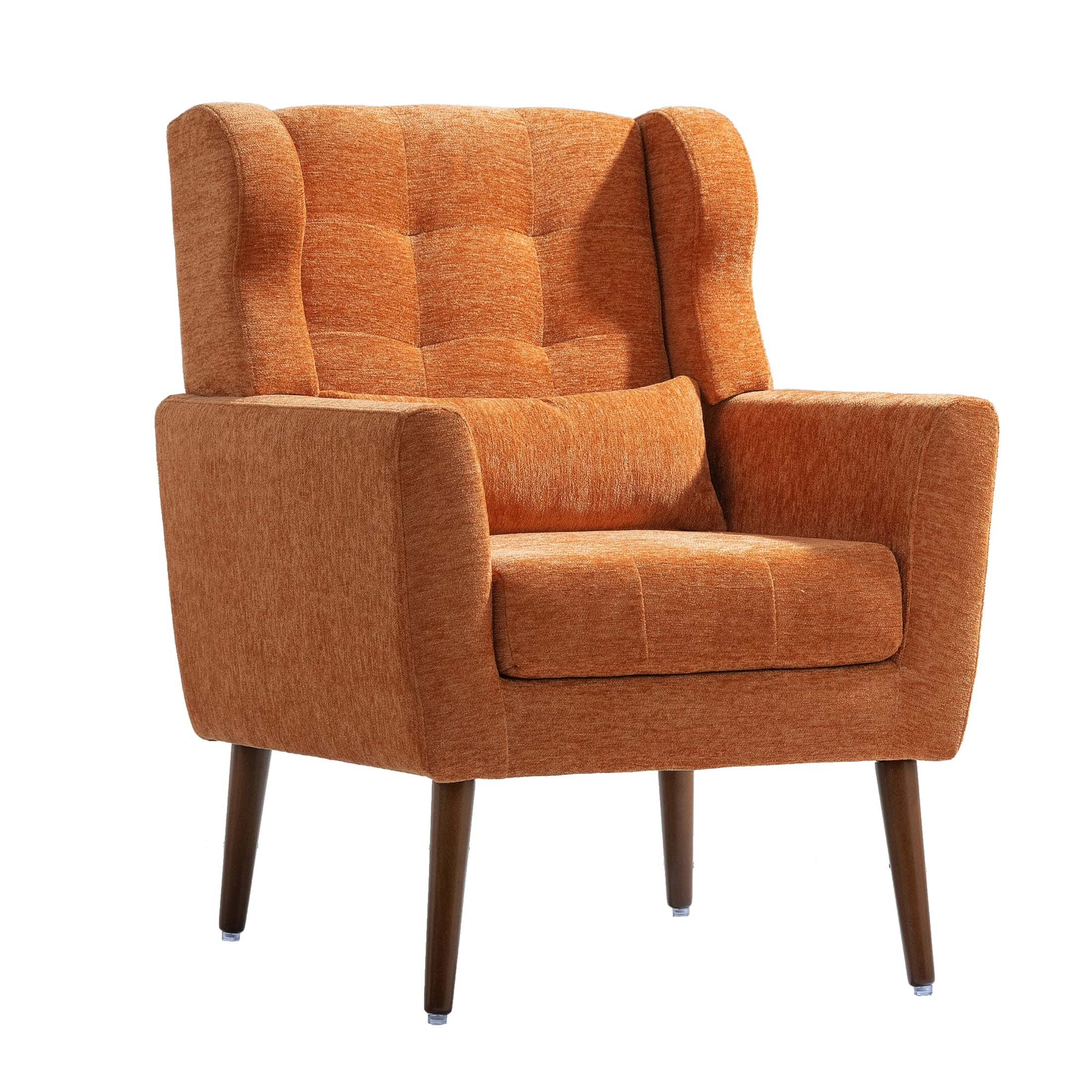 AISWORD Modern Accent Chair, Upholstered Armchair with Pillow, Fabric ...