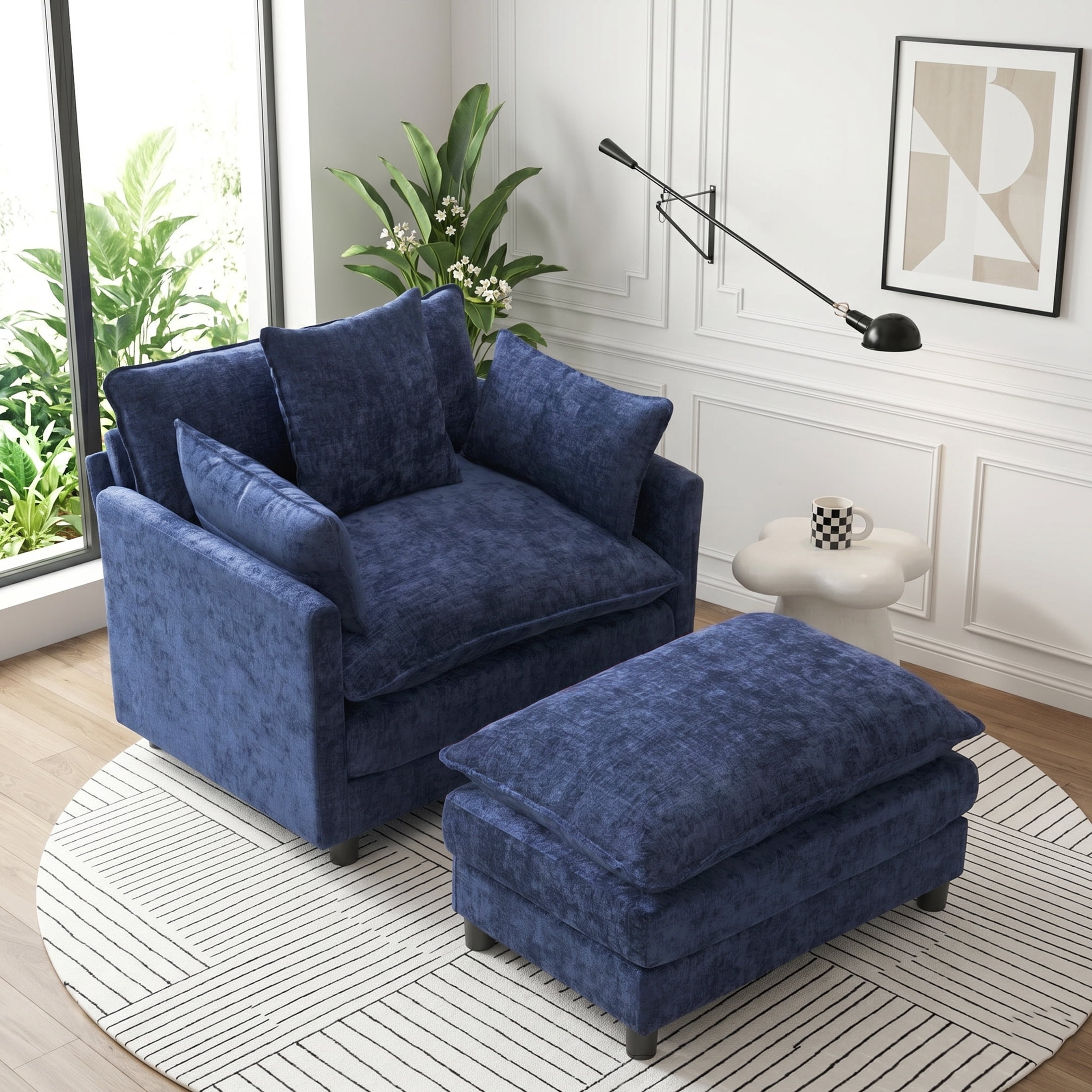 AISWORD Oversized Modular Sectional Sofa with Ottoman, Upholstered Deep ...