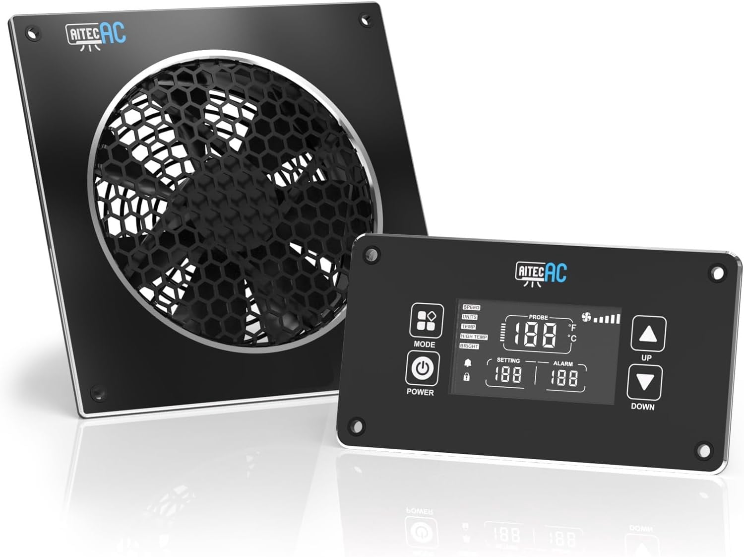 AITECAC Aircraft T6 6" USB Cooling Fan w/Temp Control for AV Cabinet ...