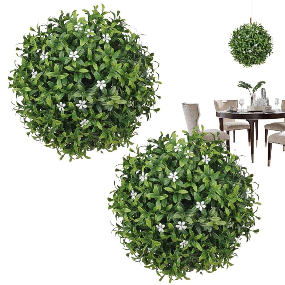 AITOCO Artificial Plant Topiary Ball Flower Boxwood Topiary Balls 2 ...