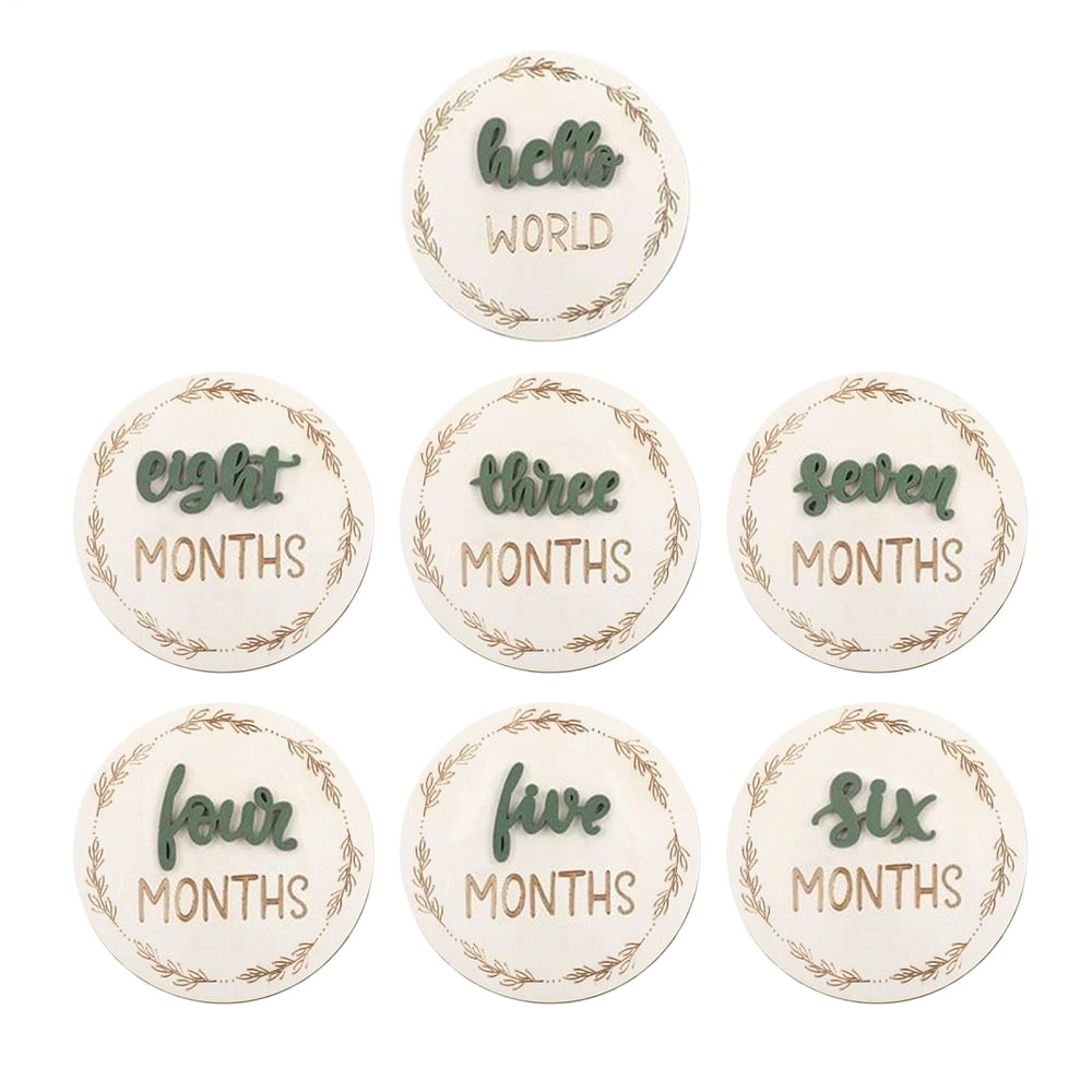 AITOCO Baby Growth Cards 7 Pieces Double Sided 3D Baby Picture Signs ...