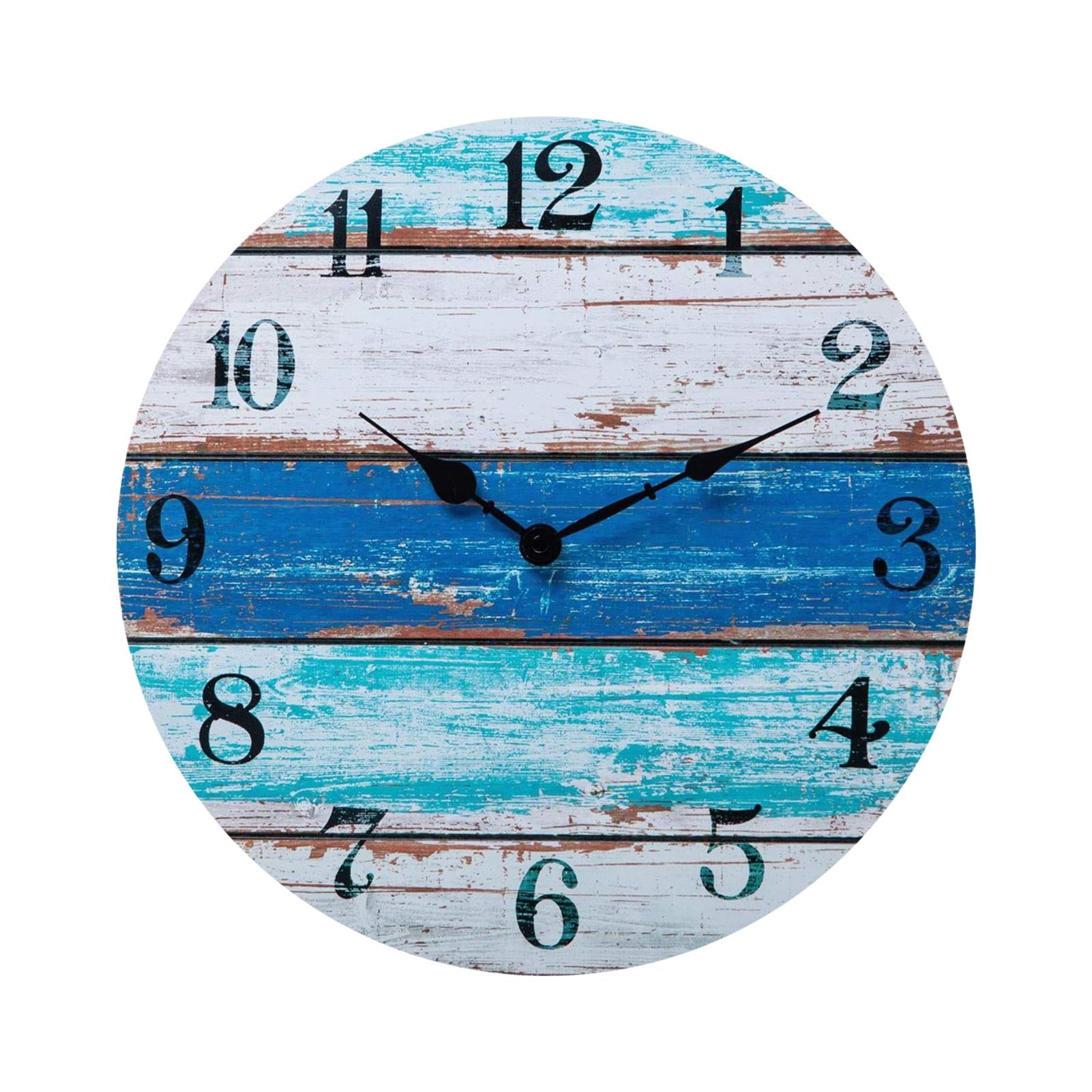 AITOCO Beach Wall Clock,Easy to Read Wall Clocks,Wall Clock Non Ticking ...