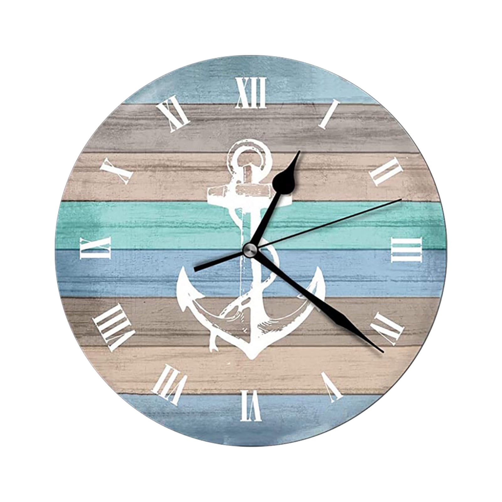AITOCO Beach Wall Clock,Easy to Read Wall Clocks,Wall Clock Non Ticking ...