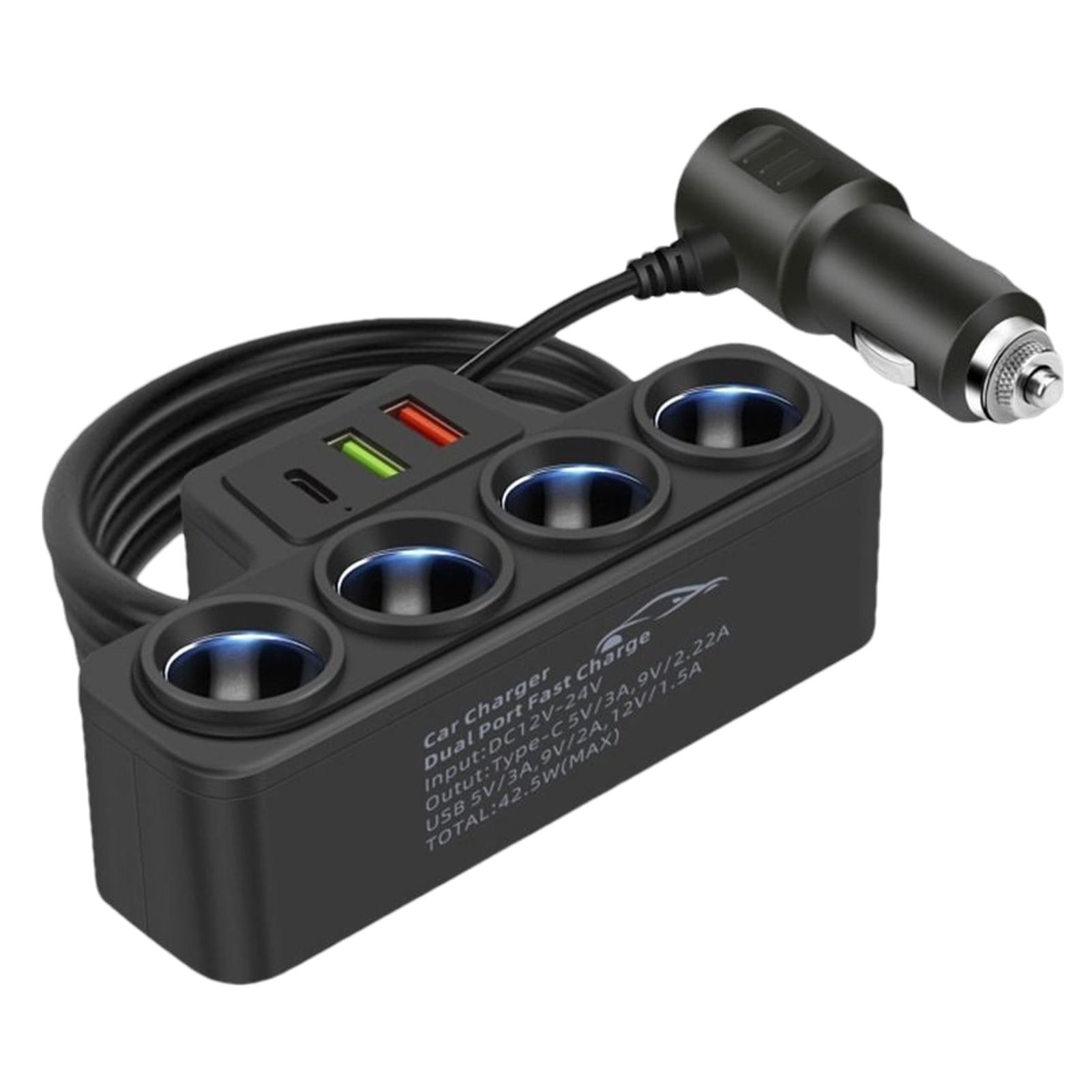 AITOCO Car USB Charger Multiport, 4-Socket Super Fast Charging Station ...