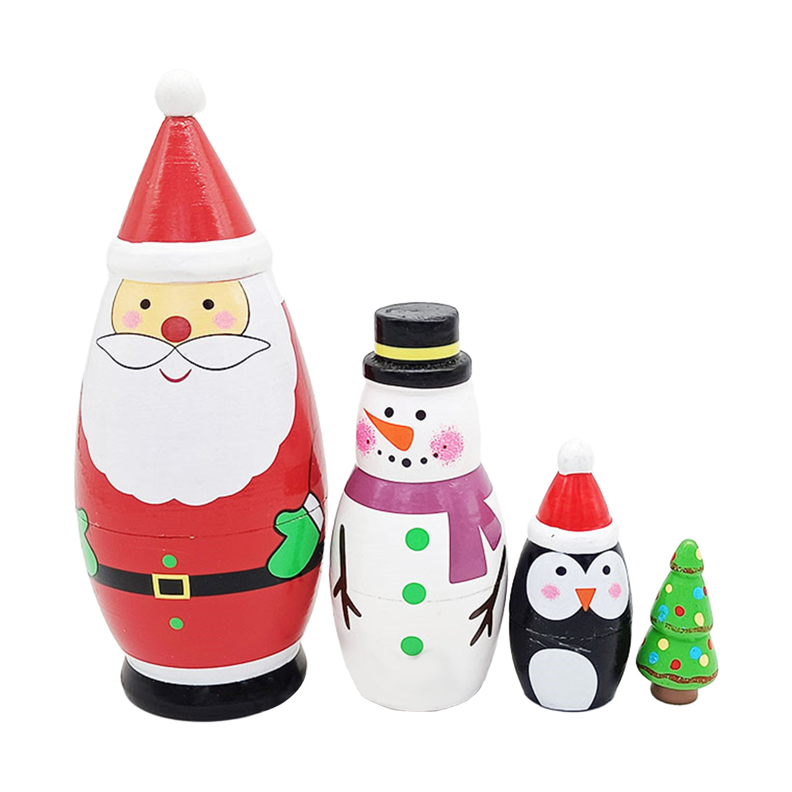 AITOCO Christmas Nesting Dolls,Wood Stacking Handmade Dolls,Cute ...
