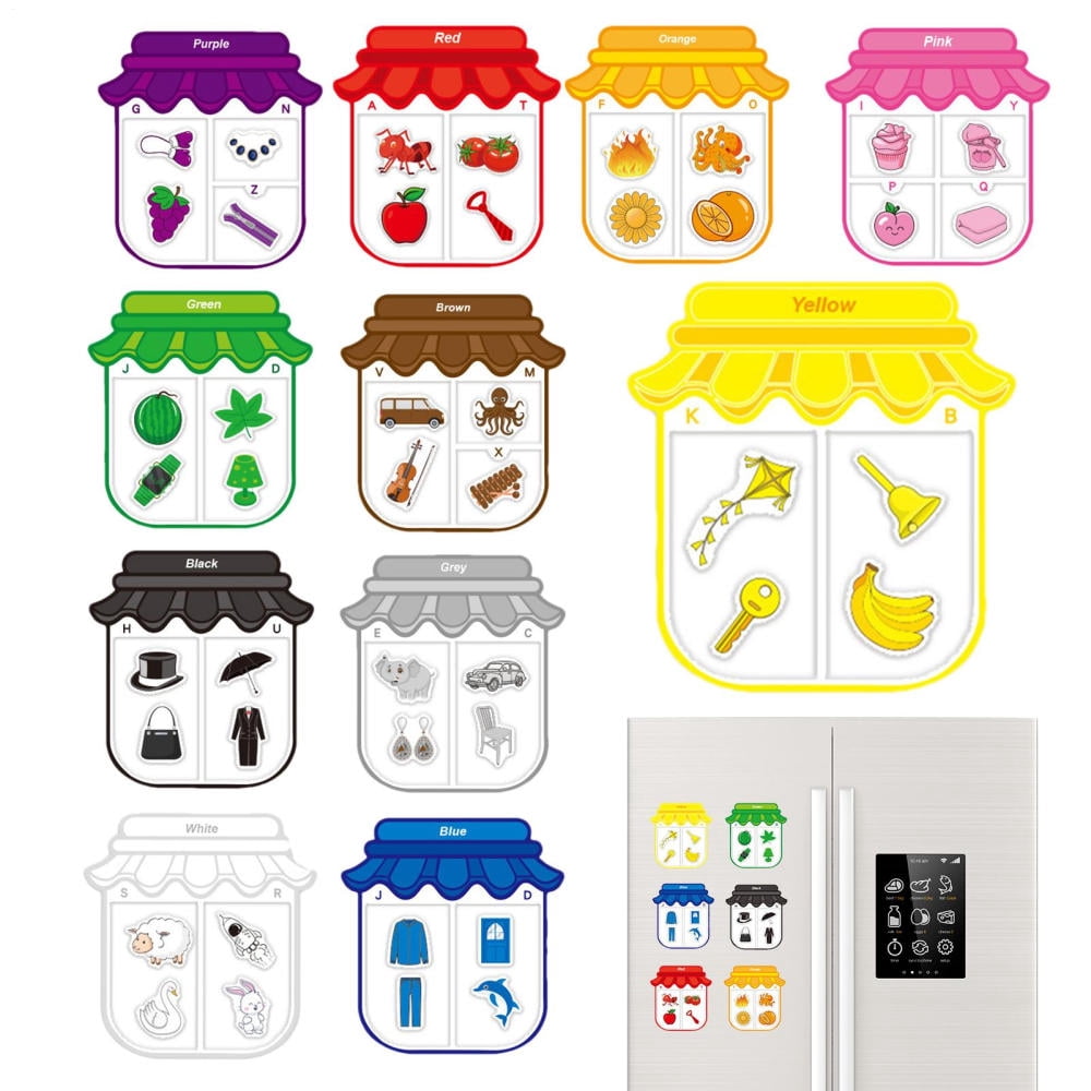 AITOCO Color Sorting Fridge Magnets Learning Colors Recognition Magnets ...