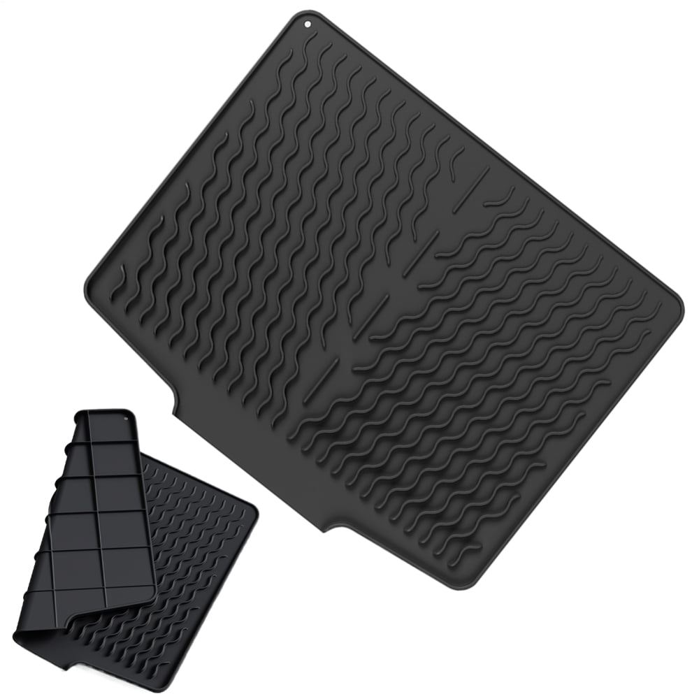 AITOCO Dish Dry Mat Drying Pads for Kitchen Counter Silicone Foldable ...