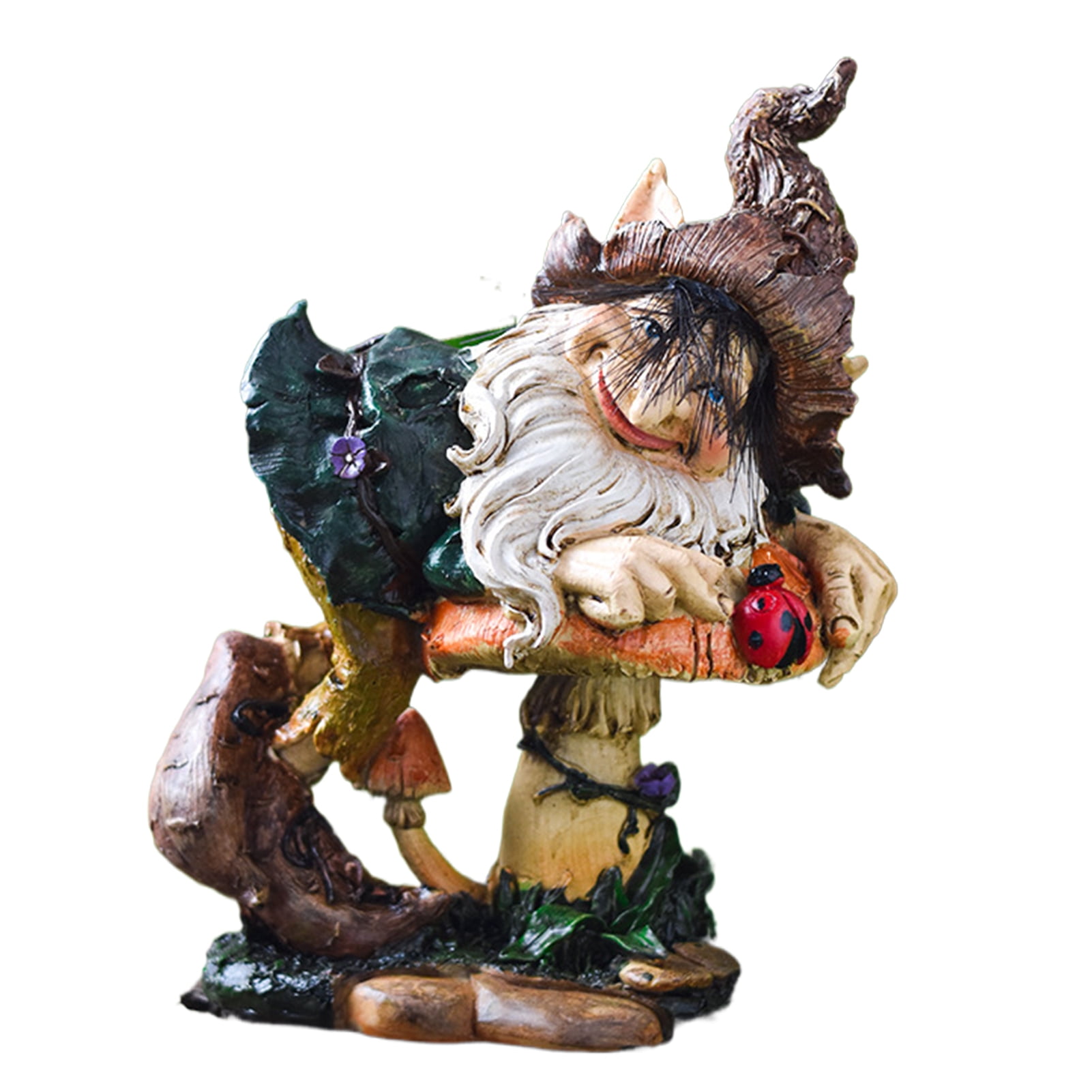 AITOCO Gnome Garden Statue,Gnome With Mushroom Figurine Outdoor Statues ...