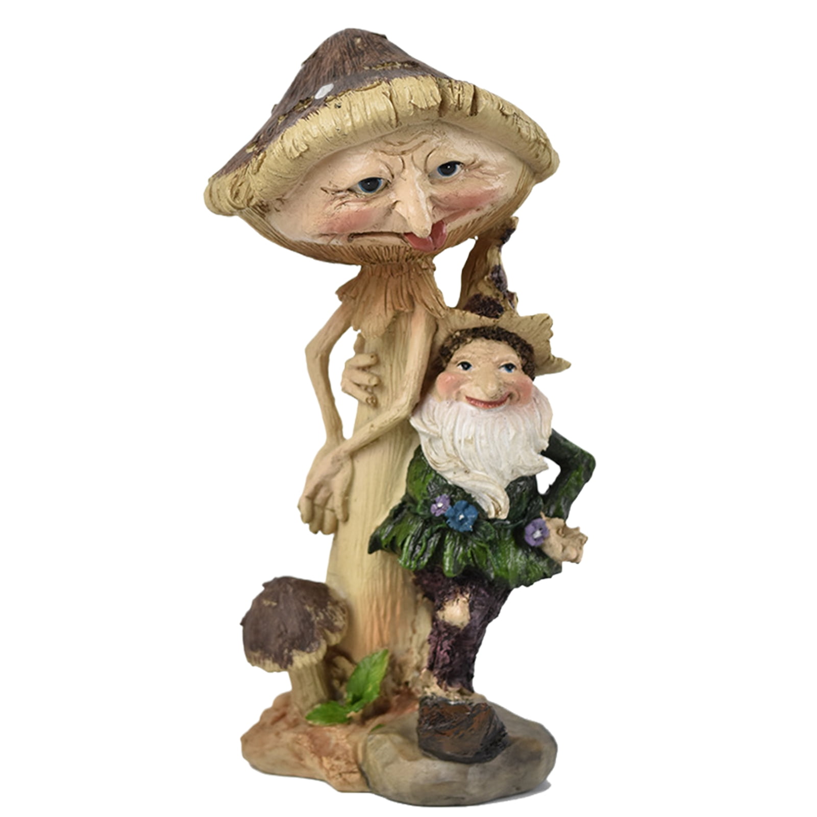 AITOCO Gnome Garden Statue,Gnome With Mushroom Figurine Outdoor Statues ...