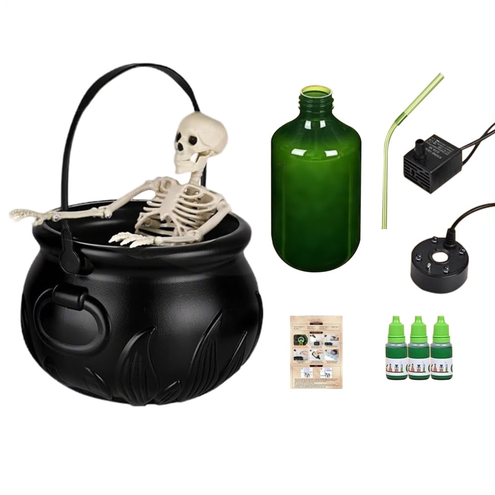 AITOCO Halloween Witch Cauldron Light up Black Bowl Witches Cauldron ...