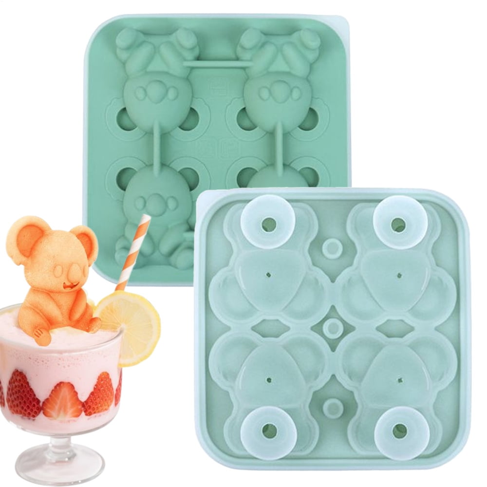 AITOCO Ice Molds for Whiskey 4-Grid Bear-Shaped Silicone Trays for Ice ...