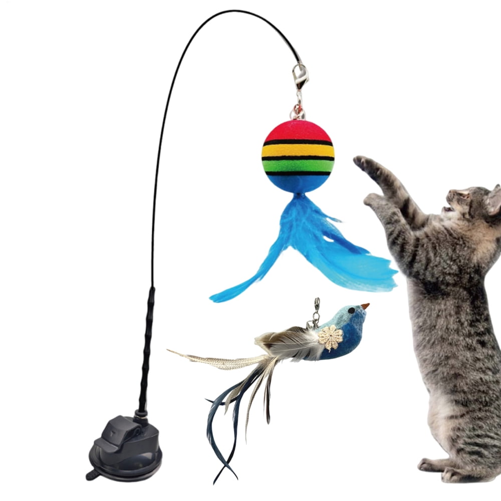 AITOCO Interactive Cat Toy Interactive Cat Teaser Wand Bird Toys ...