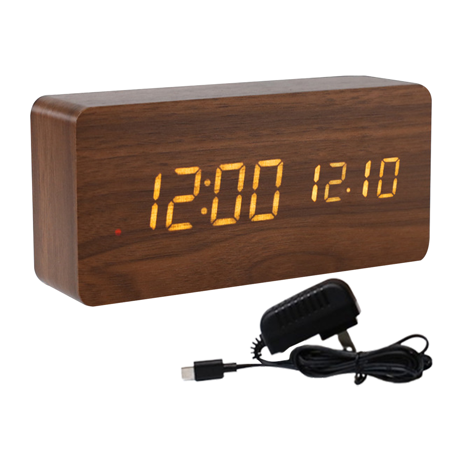 AITOCO LED Clock Digital Wood,Digital Clock For Bedroom,LED Digital ...