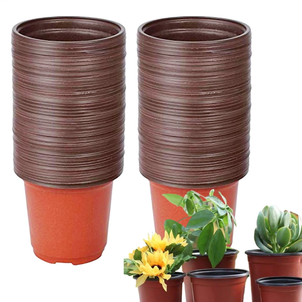 AITOCO Pots for Plants 4inch Nursery Pots for Plants Set of 100 ...