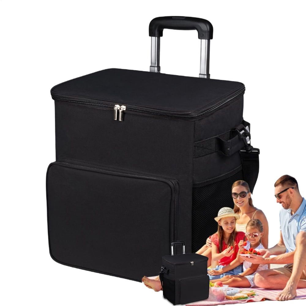 AITOCO Rolling Cooler Soft-Sided Ice Chest Insulated Trolley Cart with ...