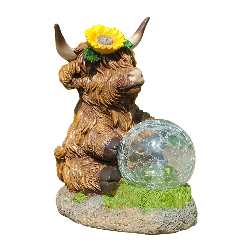 AITOCO Solar Lantern Highland Cow Solar Garden Lantern Decorative ...