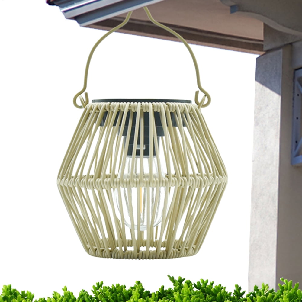 AITOCO Solar Rattan Lantern Hangable Solar Light Rattan Basket ...