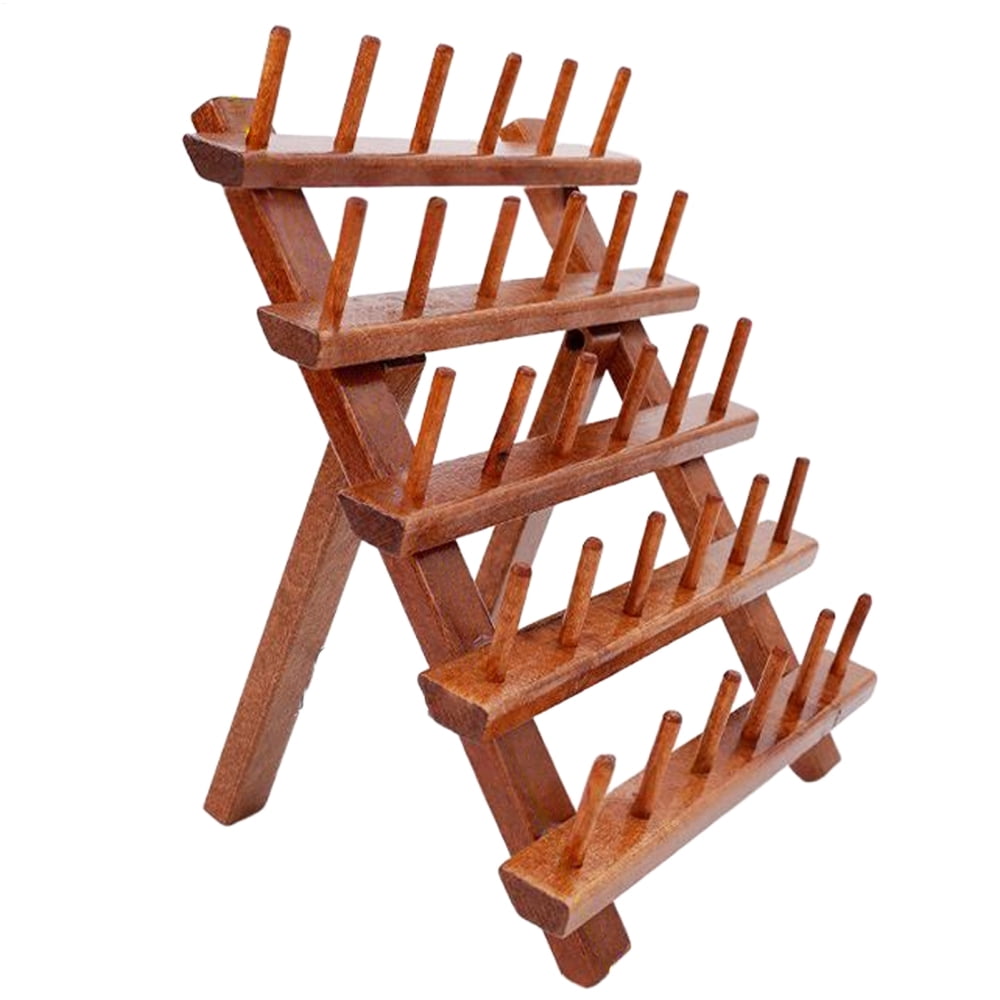 AITOCO Spool Rack Wooden Embroidery Thread Rack 30-Spool Folding ...