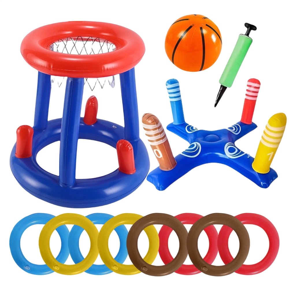 AITOCO Swimming Pool Toys Floating Inflatable Pool Basketball Toys Set ...
