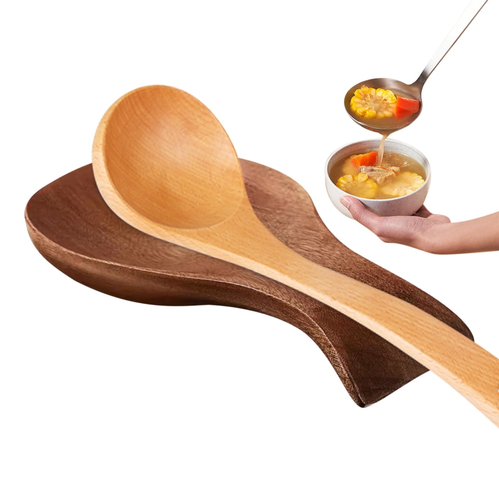 AITOCO Wood Spoon Rest Wood Spoon Stand Farmhouse Utensil Holder ...