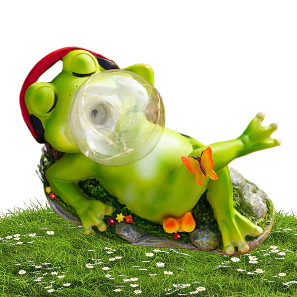 AITOCO Yard Statues Outdoor Resin Frog Animal Solar Light Garden Statue ...