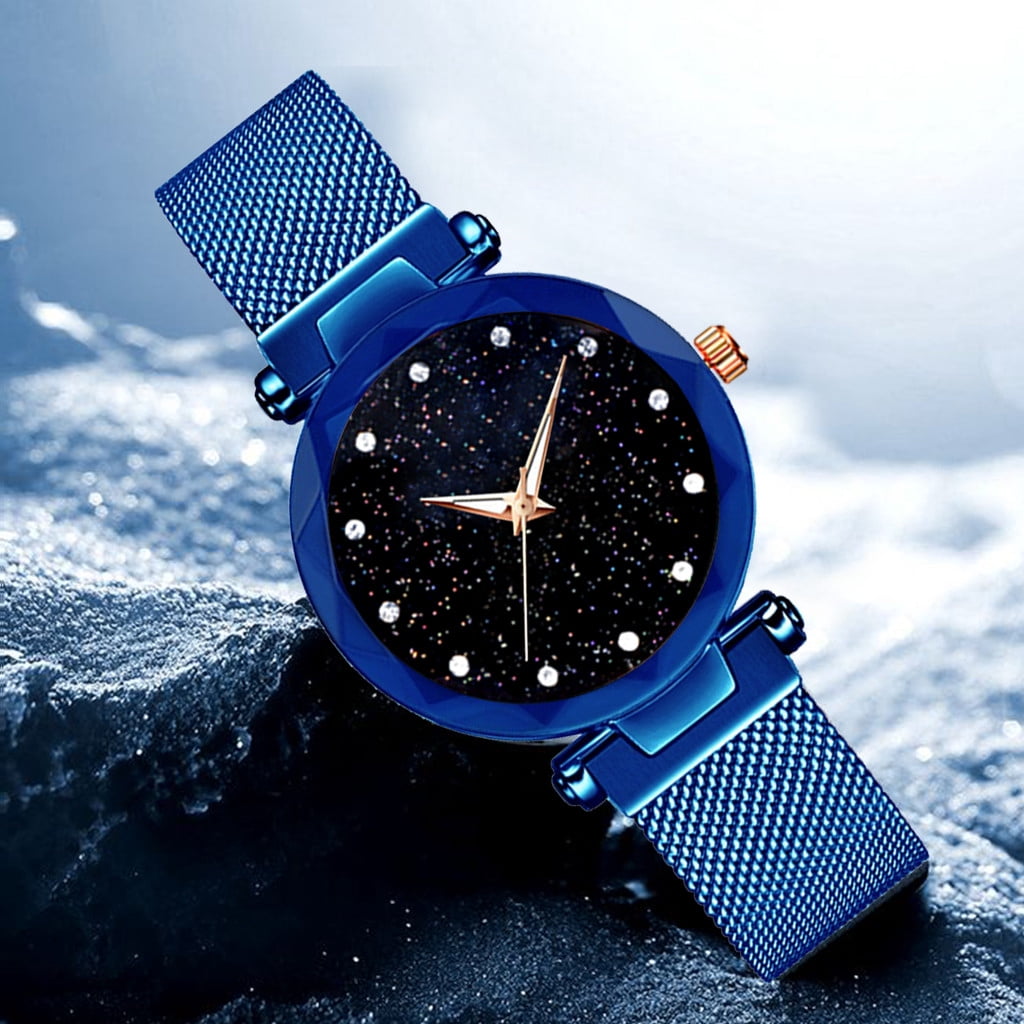 AIUWWUHD Luxury Sta-rry Sky Watch Magnetic Band Women Quartz Wristwatch ...