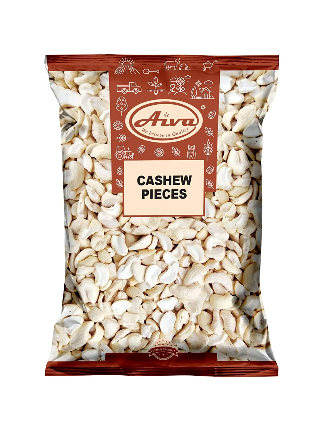 AIVA - Cashew Pieces Raw Premium Grade Quality, 5 lb (PACKAGE MAY VARY ...