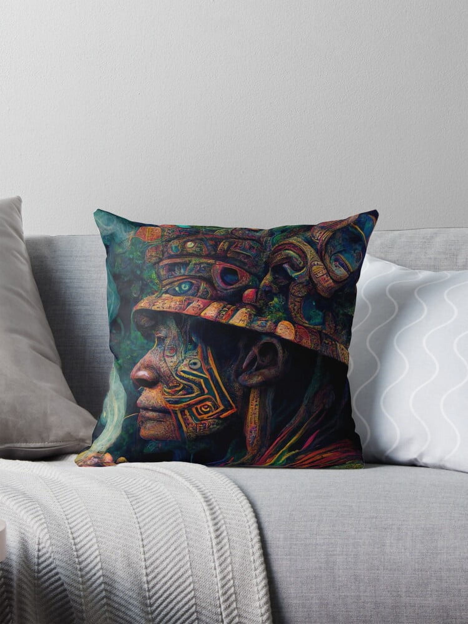 AIVO Ayahuasca And the Old Shaman Ritual 2.0 Throw Pillow Covers Cases Cushion Cover Case Sofa ...