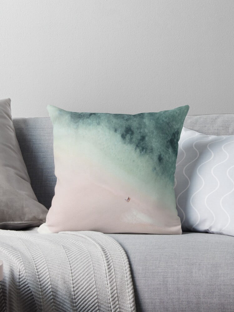 AIVO Beach Aerial Photo, pink sand Seascape Throw Pillow Covers Cases ...
