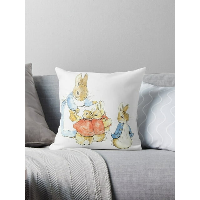 AIVO Beatrix Potter Peter Rabbit Illustration Throw Pillow Covers Cases Cushion Cover Case Sofa ...