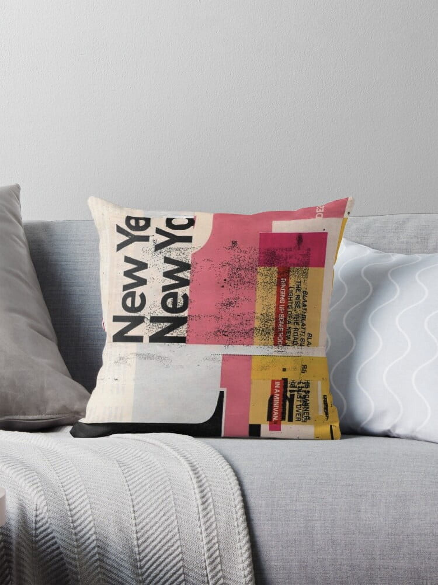 AIVO New York Art Throw Pillow Covers Cases Cushion Cover Case Sofa Two ...