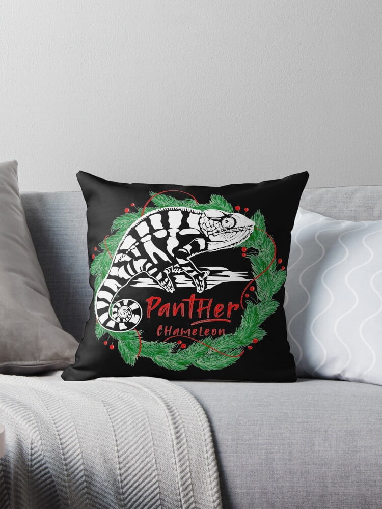AIVO Panther Chameleon Christmas Wreath Throw Pillow Covers Cases ...