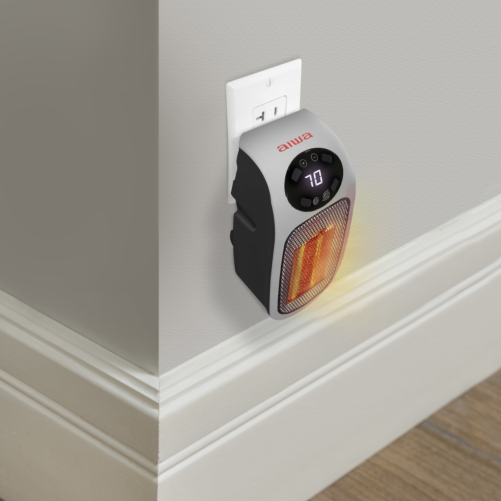 Aiwa Outlet Plug-in Electric Space Heater, Mini Heater with Adjustable ...