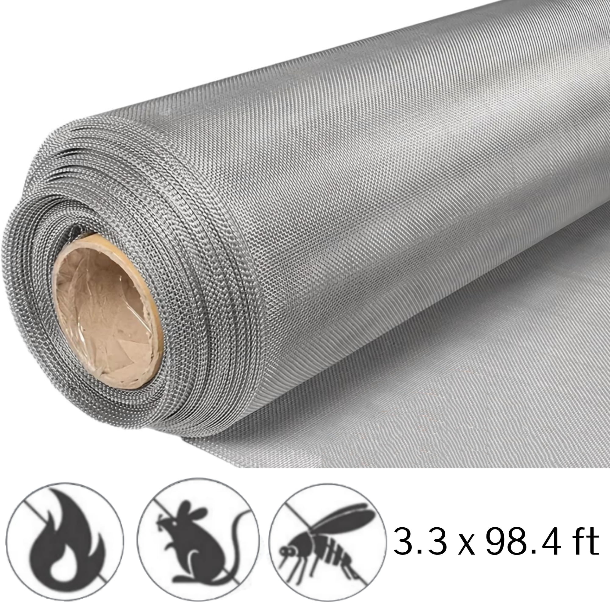 AIWFL Window Screen Mesh Roll Replacement, 39.4 in x 98.4 ft Stainless ...