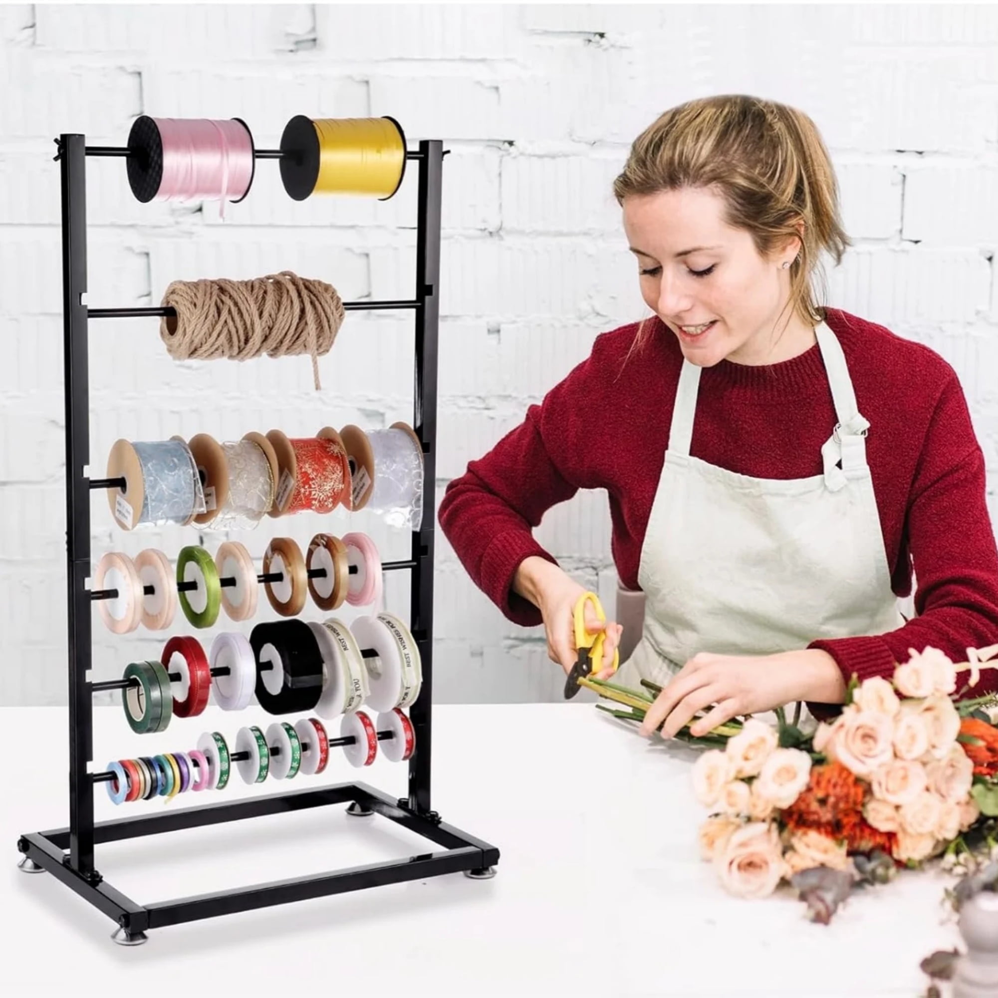 AIWFL 6-Tier Ribbon Holder, Large Capacity Ribbon Storage Rack, 31.5" x ...